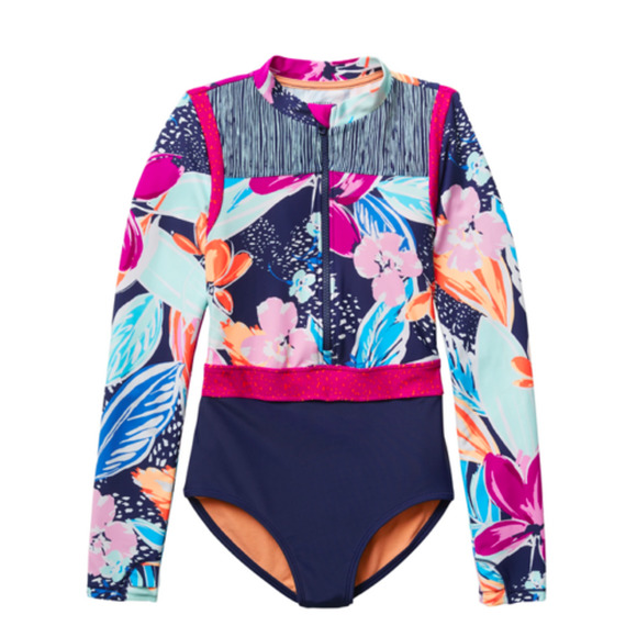 Athleta | Swim | Nwt Athleta Girl Long Sleeve One Piece Swimsuit Xl 4 ...